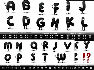 Happy Delicious Stuff: Clip Art - Alphabet with Facial Expression