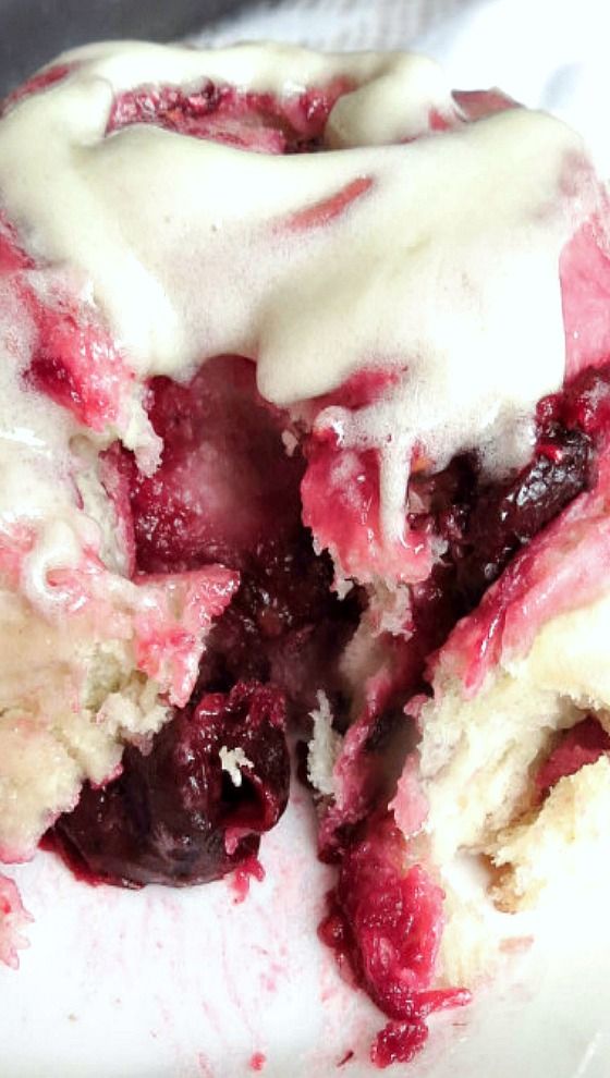 Mixed Berry Sweet Rolls With Vanilla Cream Cheese Glaze