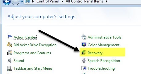Control Panel ထဲက Recovery အေၾကာင္းအရာ အသုံးျပဳနည္း