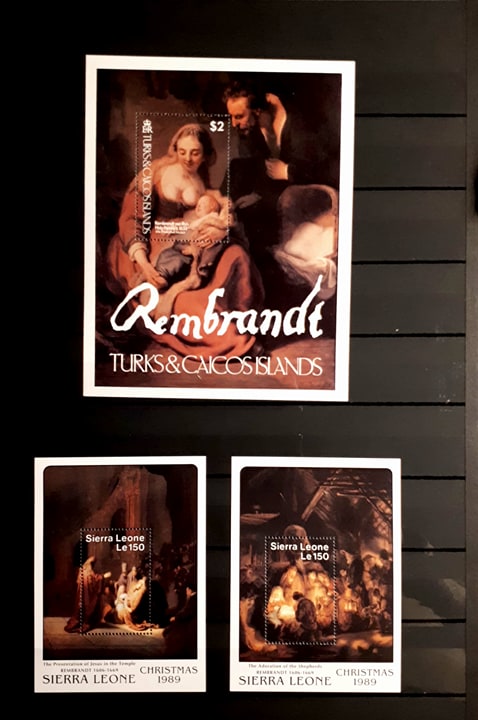 Stamps and albums for sale: Rembrandt and Modern Art paintings stamps
