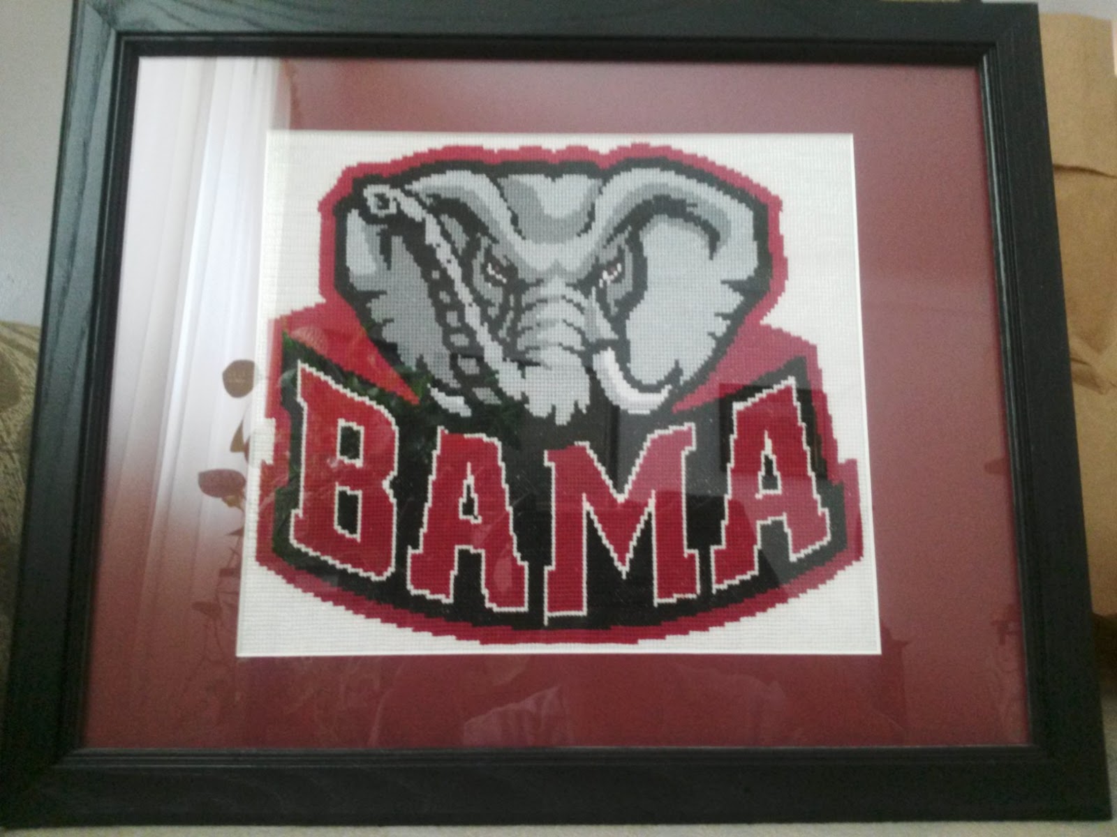 EASY PATTERNS: University of Alabama Crimson Tide cross-stitch pattern