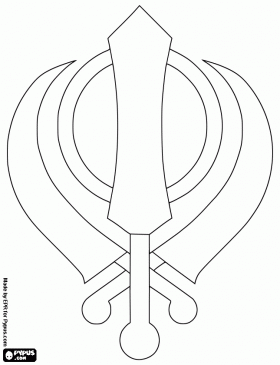 Sikh Khanda Colouring Pages Sketch Coloring Page