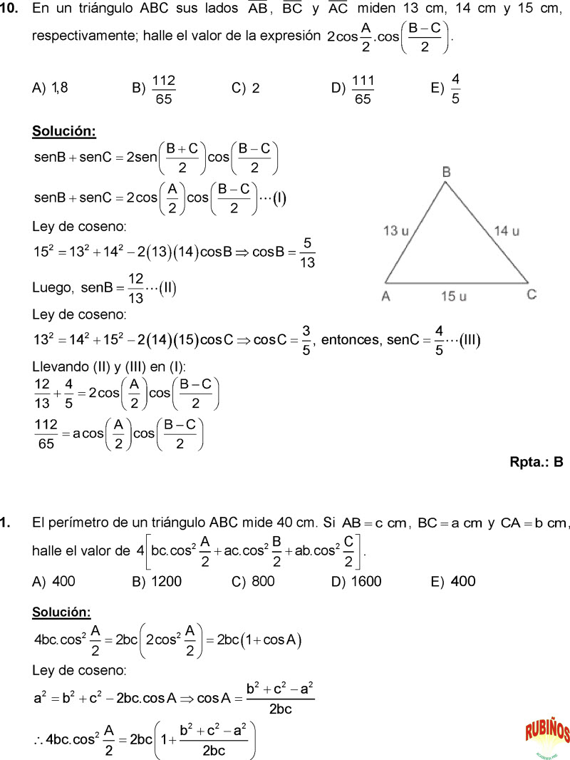 RESOLUCION DE TRIANGULOS OBLICUANGULOS EJERCICIOS RESUELTOS PDF