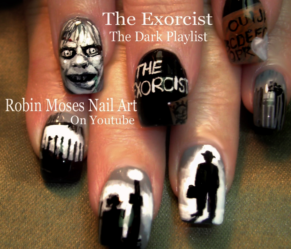 Nail Art by Robin Moses: The Nun Nail Art | Scariest Horror Film Nails ...