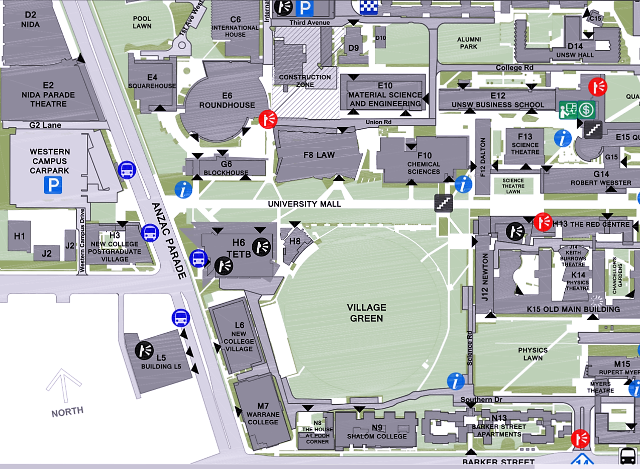 UNSW: Map of area for The Bridge
