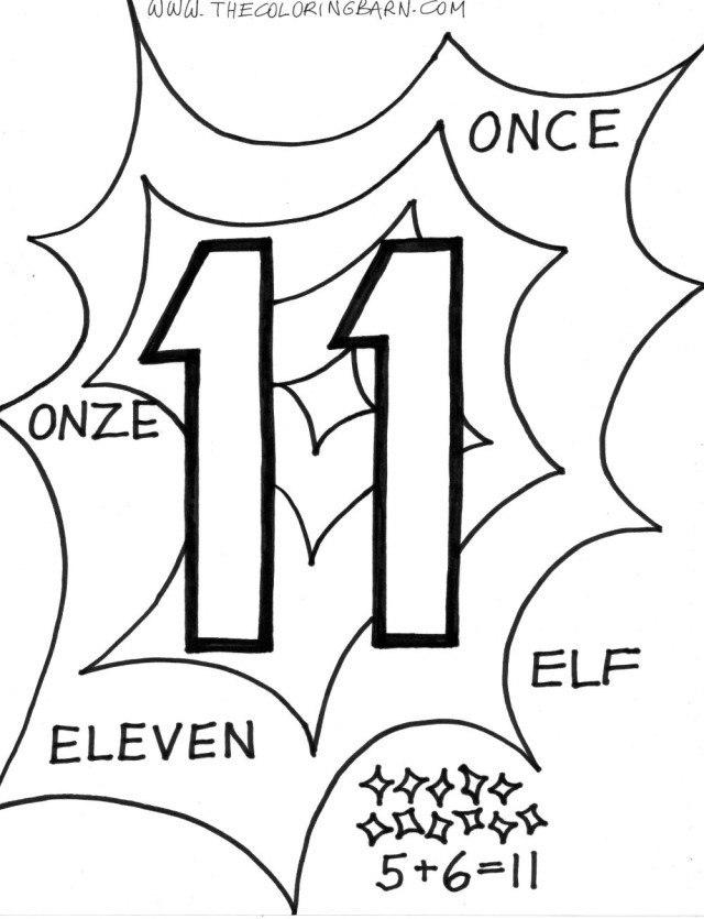 Kids Page: Number 11 For Kids Coloring Pages
