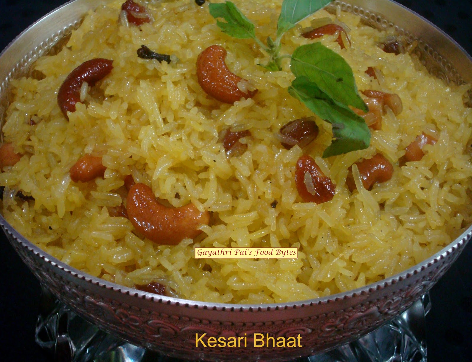 Gayathri Pai's Food Bytes: Kesari (Keshar) Bhaat / Sweet Saffron Rice.