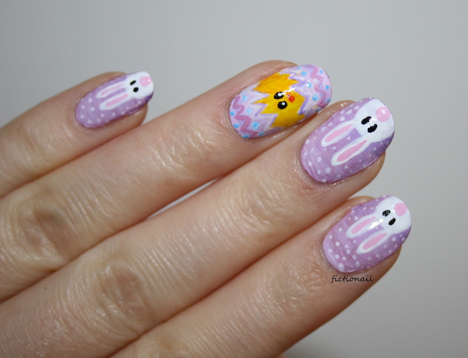 Easter Bunny And Chick Nails
