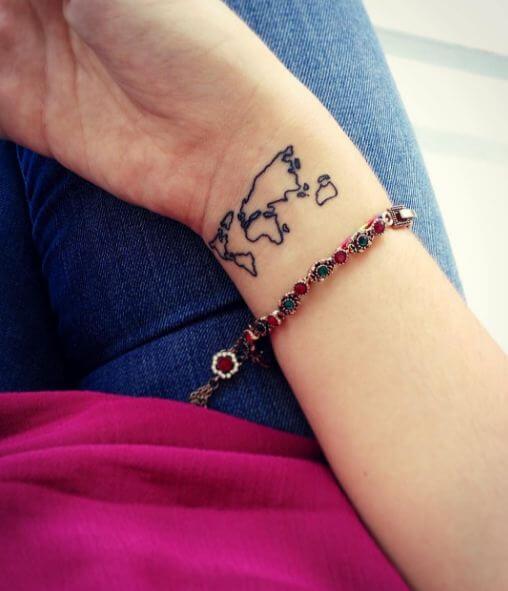 230+ Cool World Map Tattoos Designs (2019) Geography, Continent ...