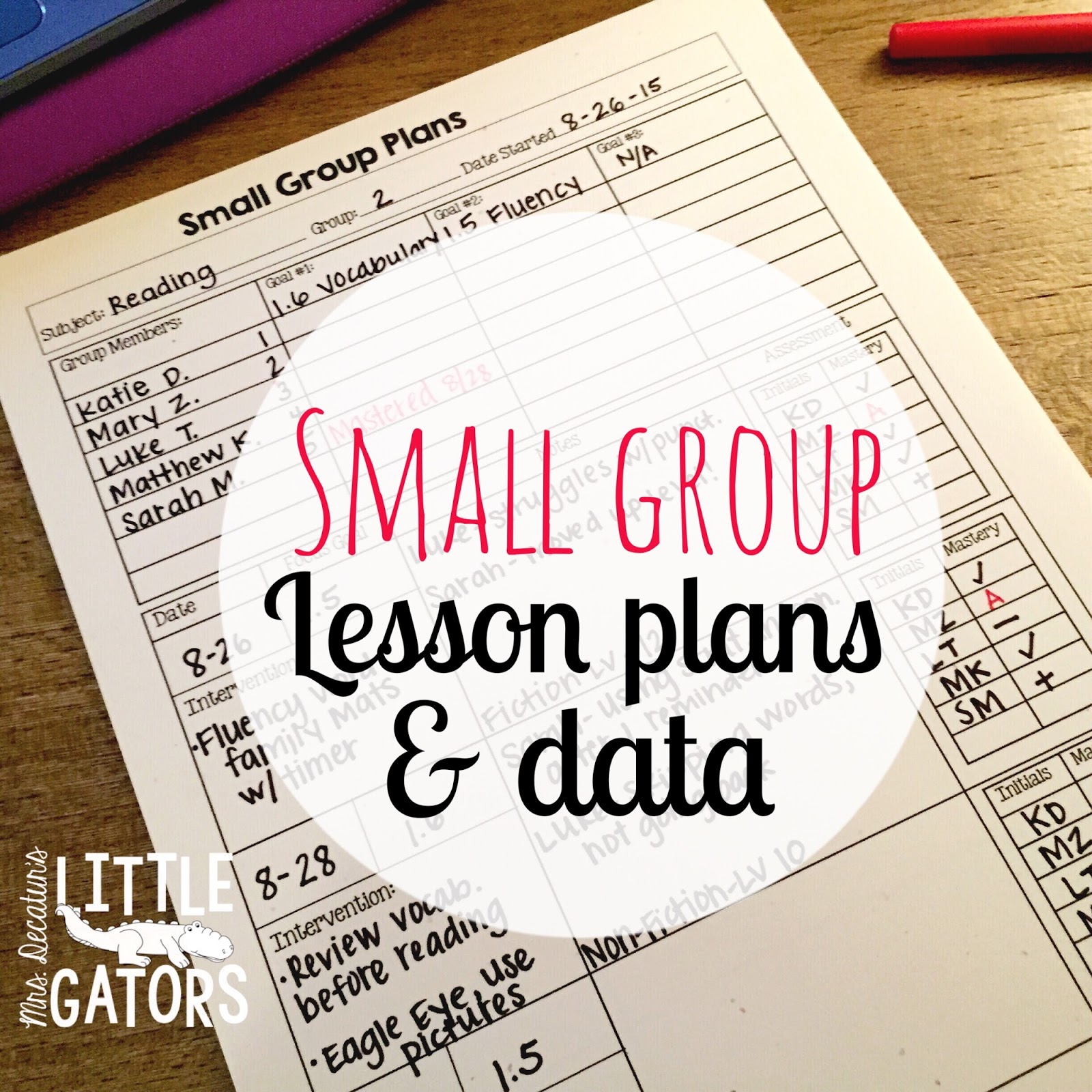 Mrs.Decatur's Little Gators: Small Group Plans & Data Tracking