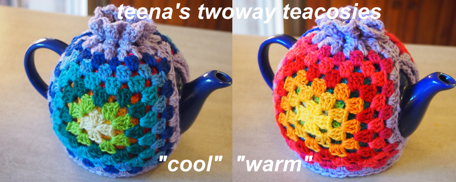 Flushed with Rosy Colour: Warm & Cool Twoway Teacosy
