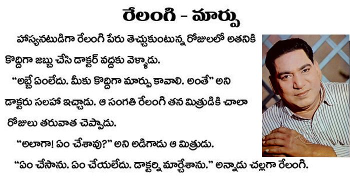 TELUGU WEB WORLD: THE KING OF COMEDIANS - RELANGI