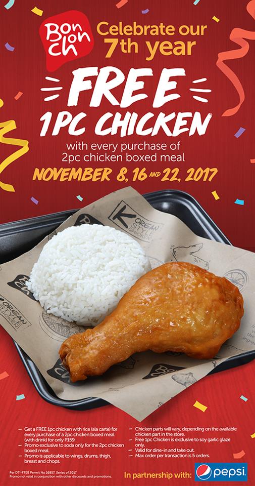 Manila Shopper: BonChon 7th Anniv Promo: Nov 2017