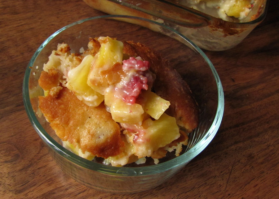 Smells Like Food in Here: Saucy Pineapple-Strawberry-Raspberry Cake