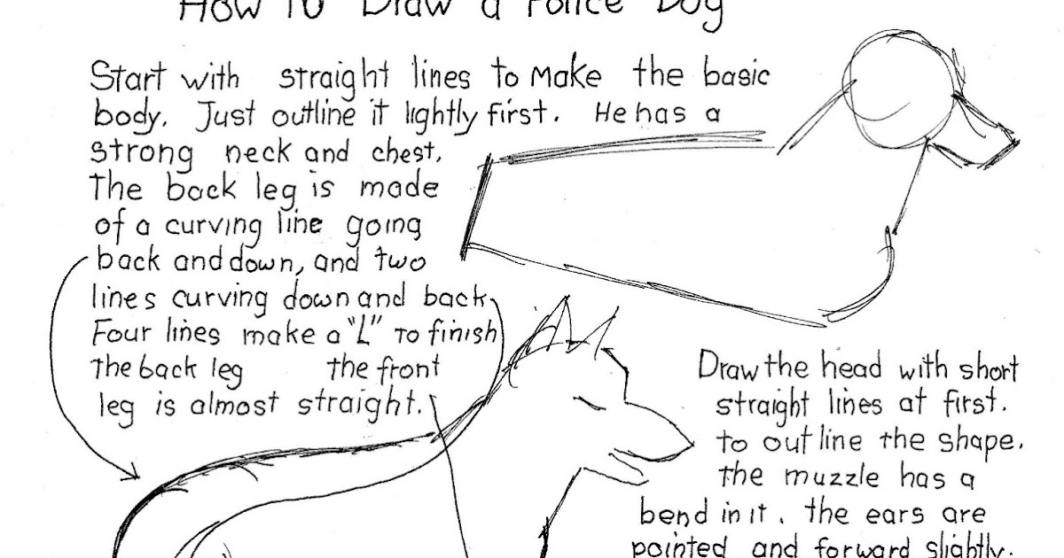 How to Draw Worksheets for The Young Artist: How to Draw A Police Dog ...