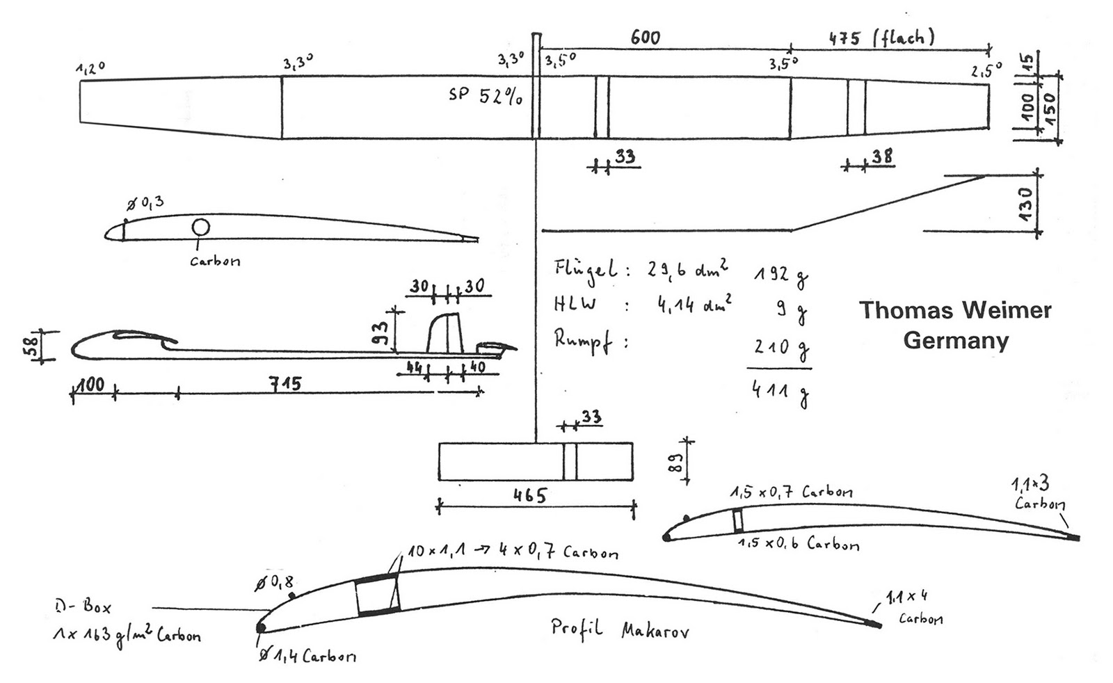 Volar Libremente - Free Flight Gliders: F1A de Thomas Weimer. Alemania