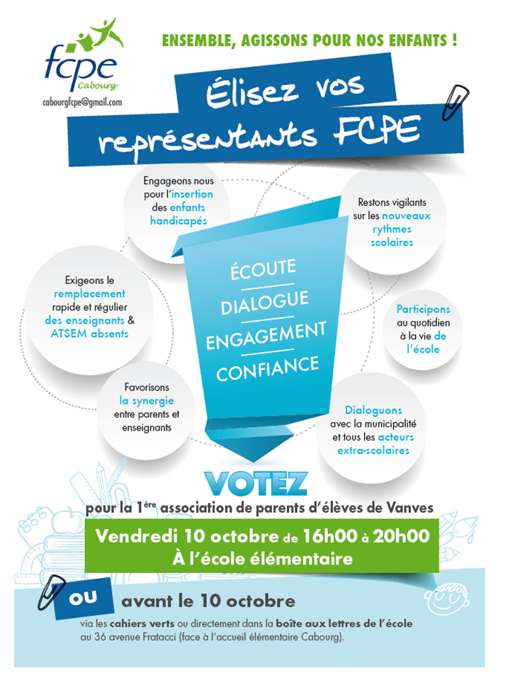 FCPE Vanves Cabourg: Elisez vos représentants FCPE