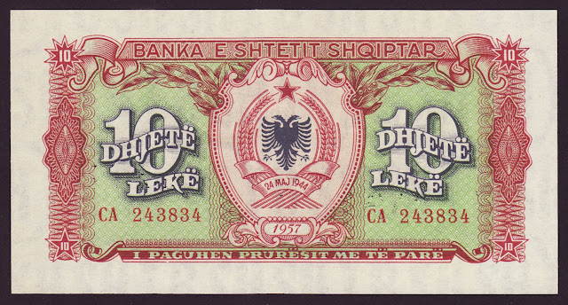 Albania 10 Lek banknote 1957|World Banknotes & Coins Pictures | Old ...