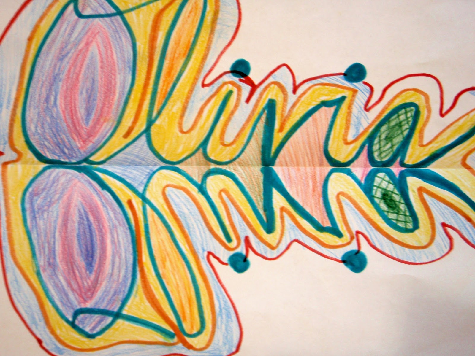 Fayston Elementary Art: Symmetrical Name Designs