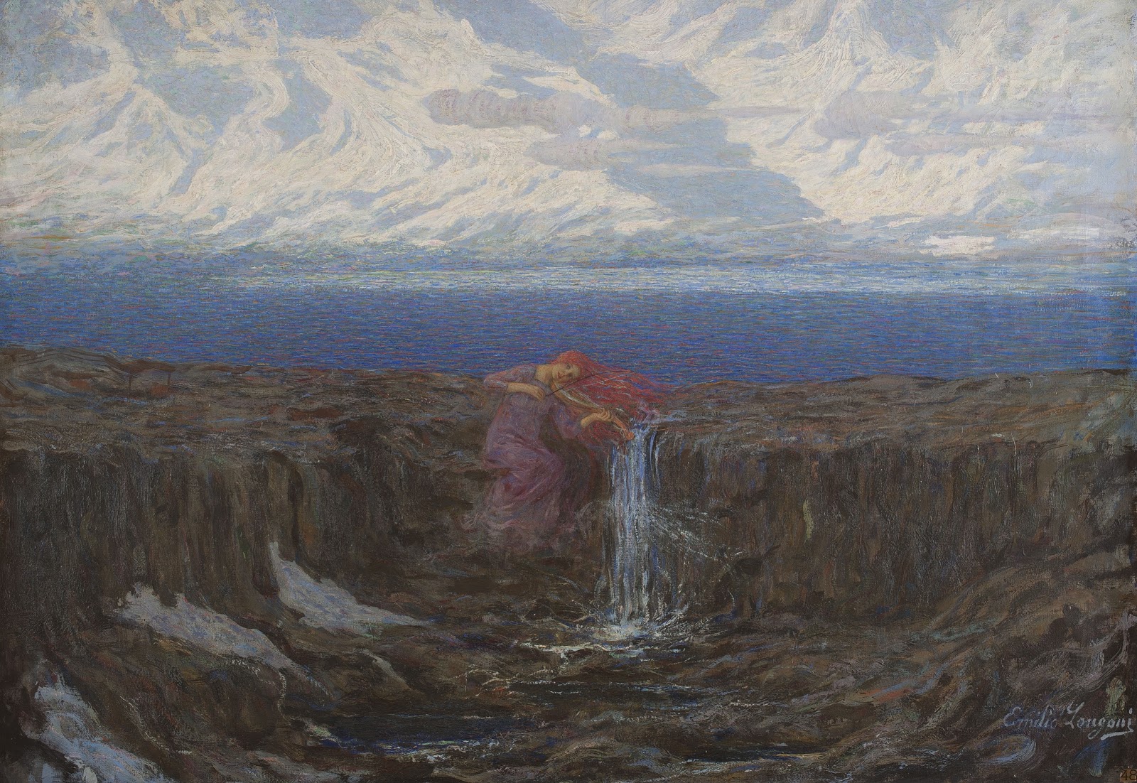 Emilio Longoni | The Voice Of The Stream / La voce del ruscello, 1904 ...