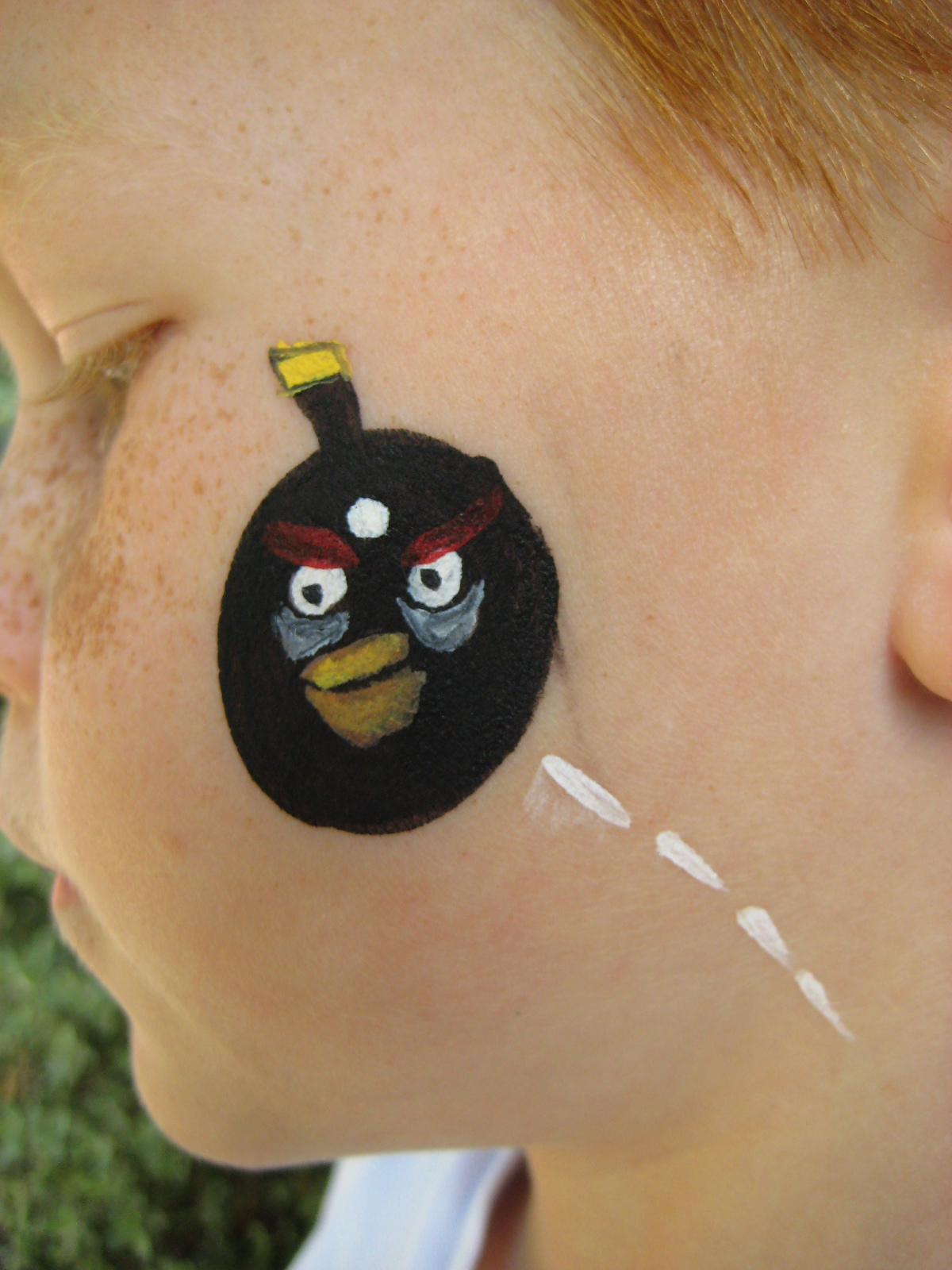 Black Angry Bird Face Paint