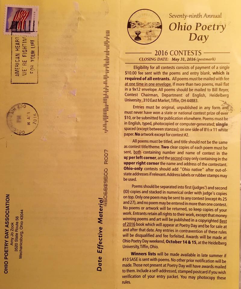 Ohio Poetry Day Association: 2016