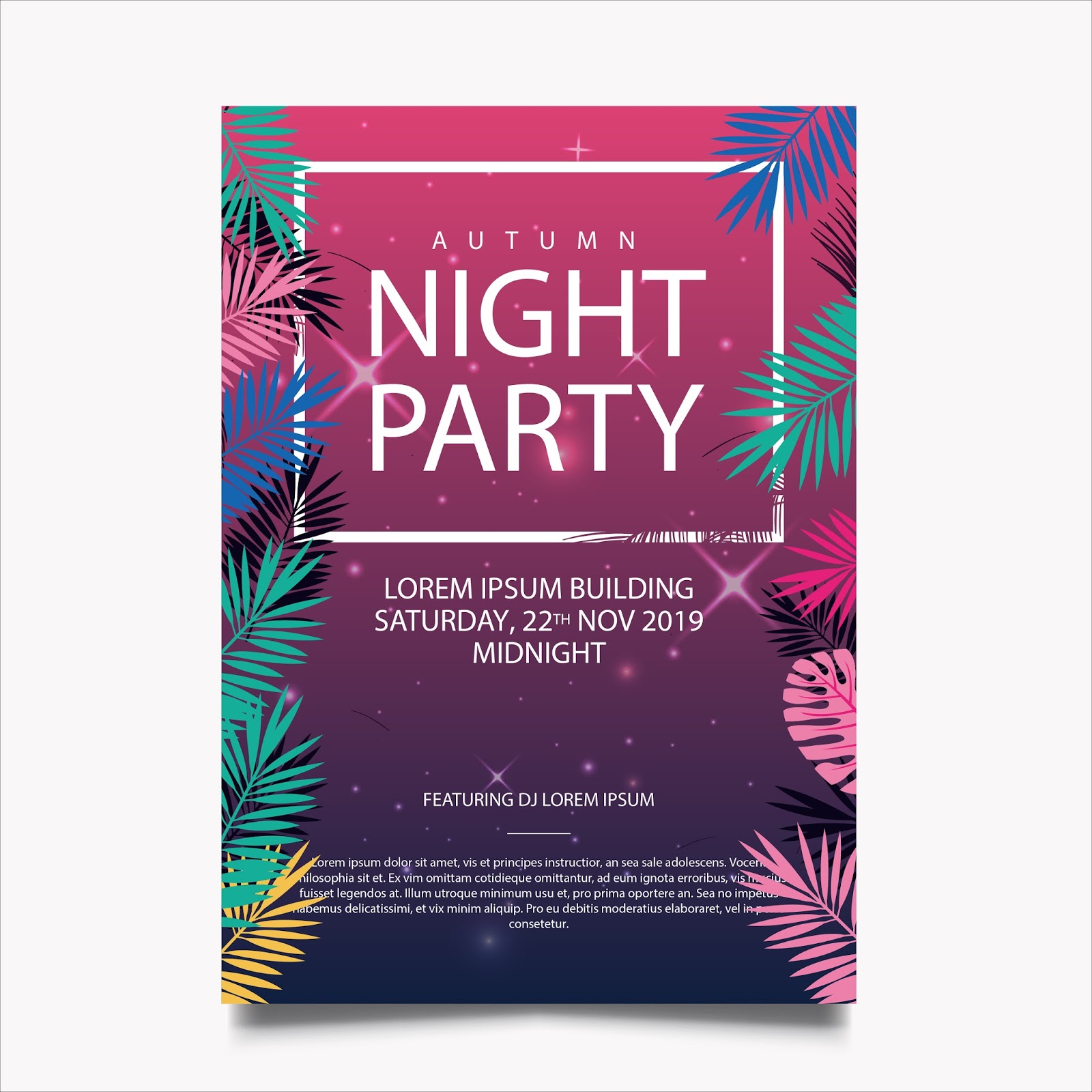 Free Party Night Poster Template - Download Free Graphics
