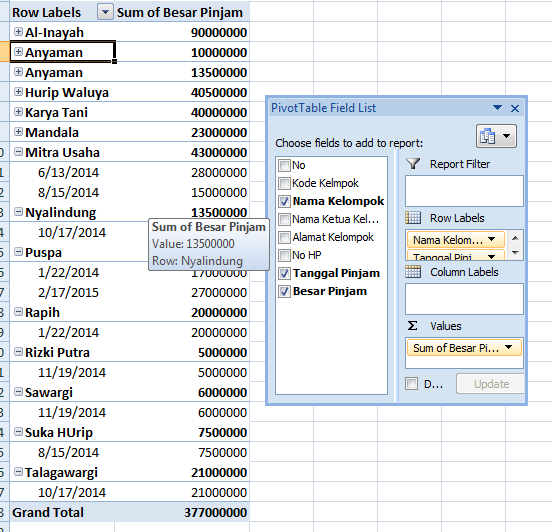 Pivot Table Pada microsoft Excel