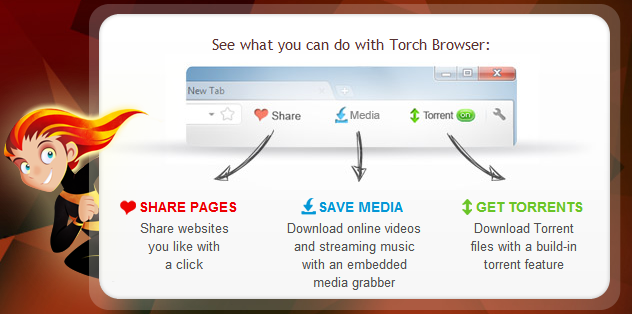 Torch Browser ( Navegador multimedia) ~ Diseño por diversion