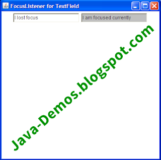 Using FocusListener on AWT TextField — Java Demos