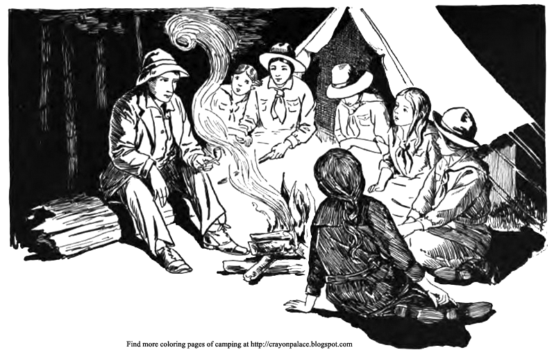 Crayon Palace: A campfire story coloring page