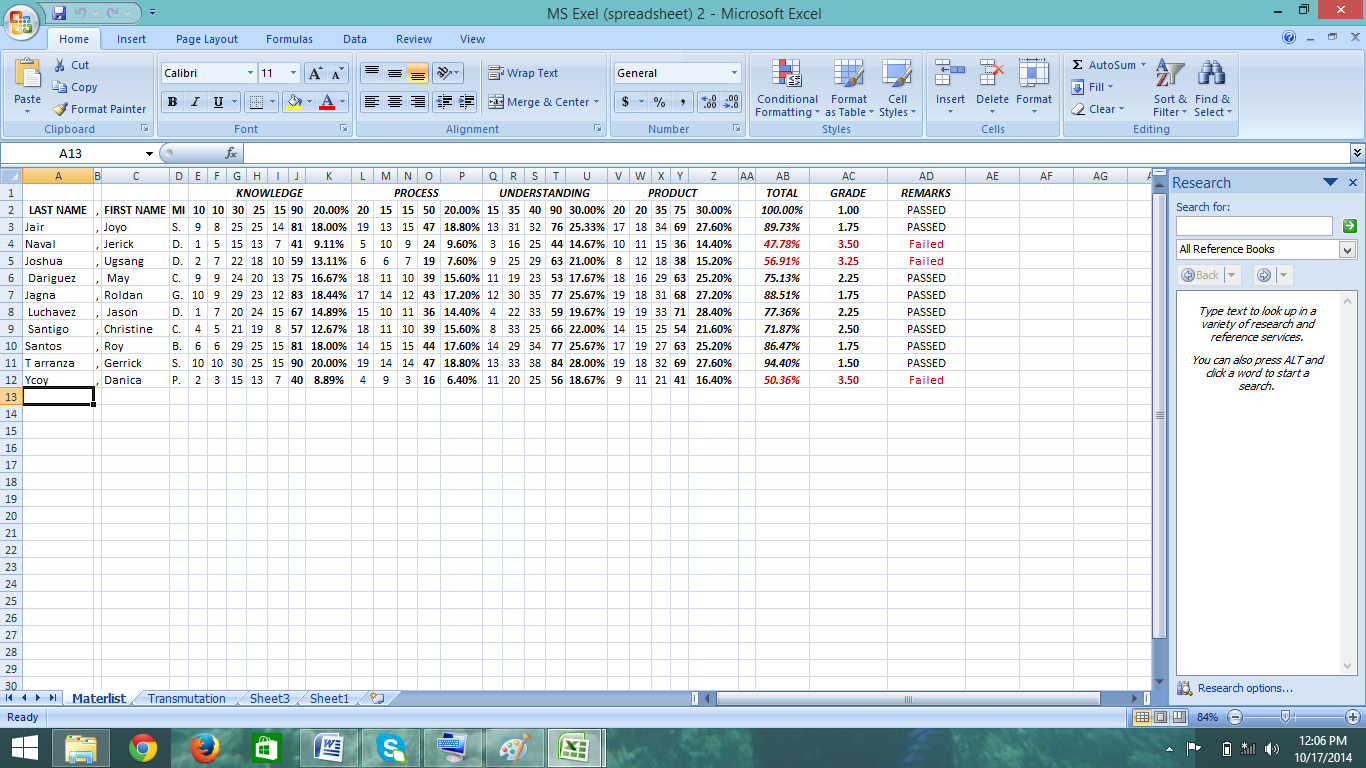 go education: Very Excellent (Exercise #8 MS Excel)