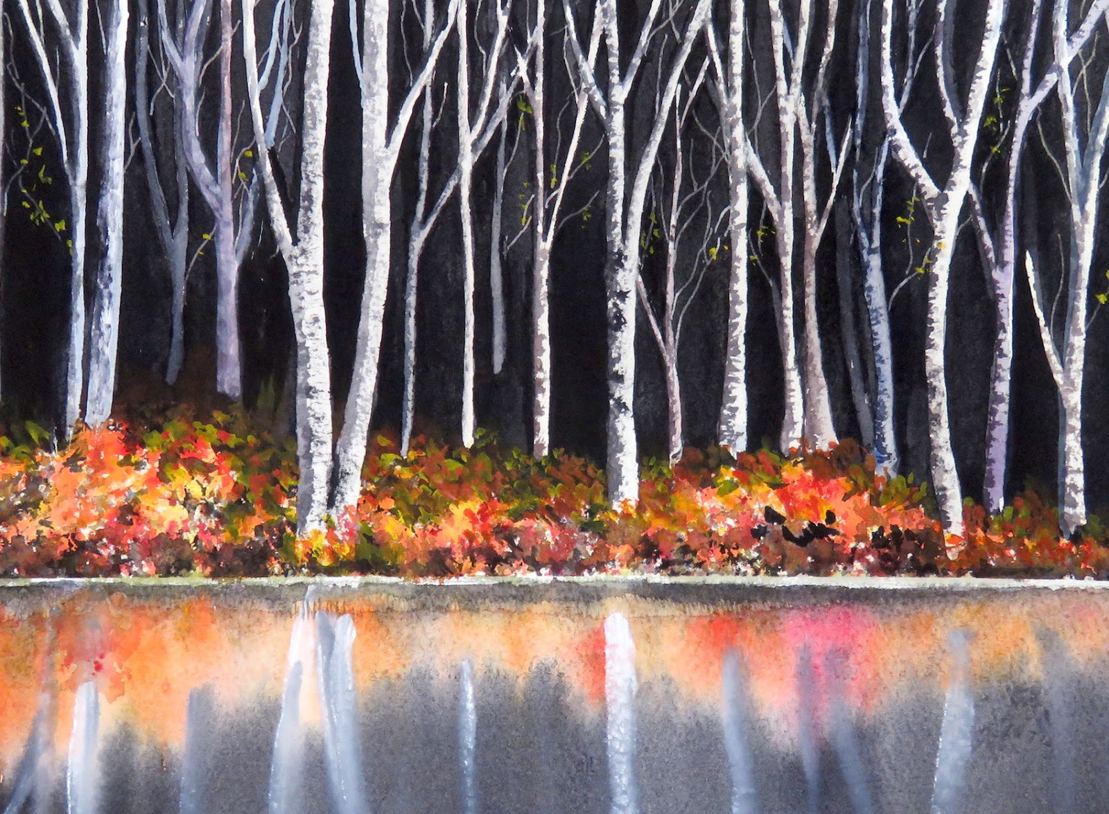 Cheryl Johnson Art: Dark Water Reflection ... Finished Student ...