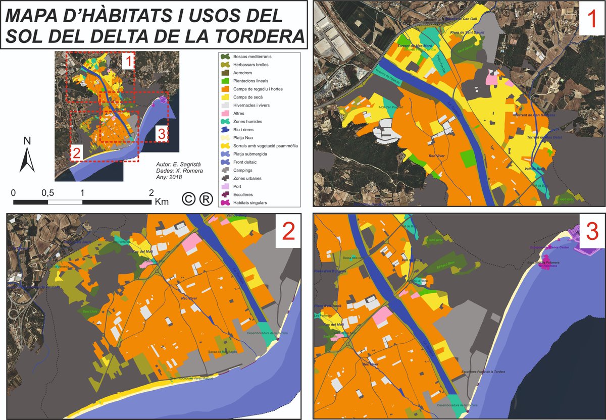 La Natura a la Baixa Tordera: Mapa d'hàbitats i usos del sól del Delta ...