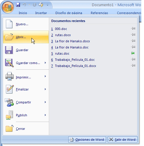 Uso de Microsoft Word