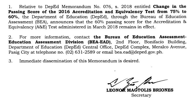 LIST OF PASSERS: March 2018 ALS A&E Test Results