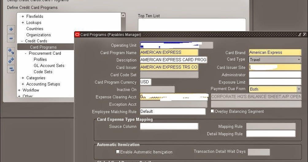 Oracle applications - Surendranath Subramani: Oracle Credit card and ...