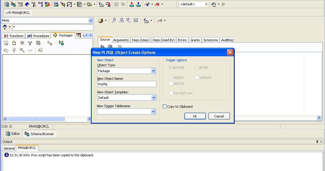 How to Create Packages in Oracle Database using TOAD for Oracle