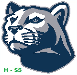 EASY PATTERNS: Penn State University PSU Nittany Lions cross-stitch pattern