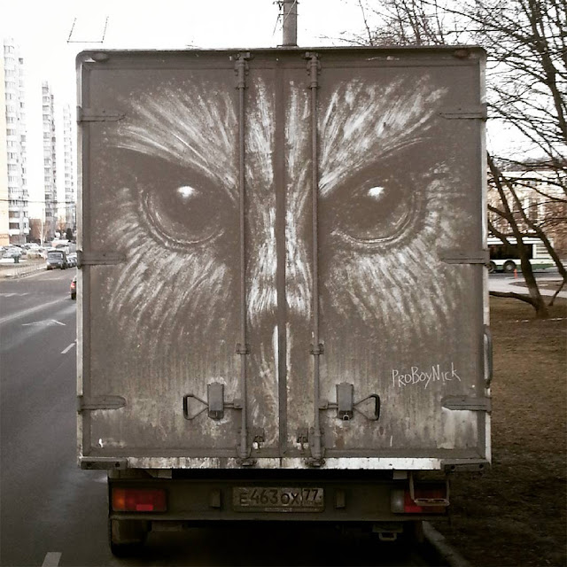 Artist Turns Dust on Vehicles into Incredible Dust Art - ROFLwall