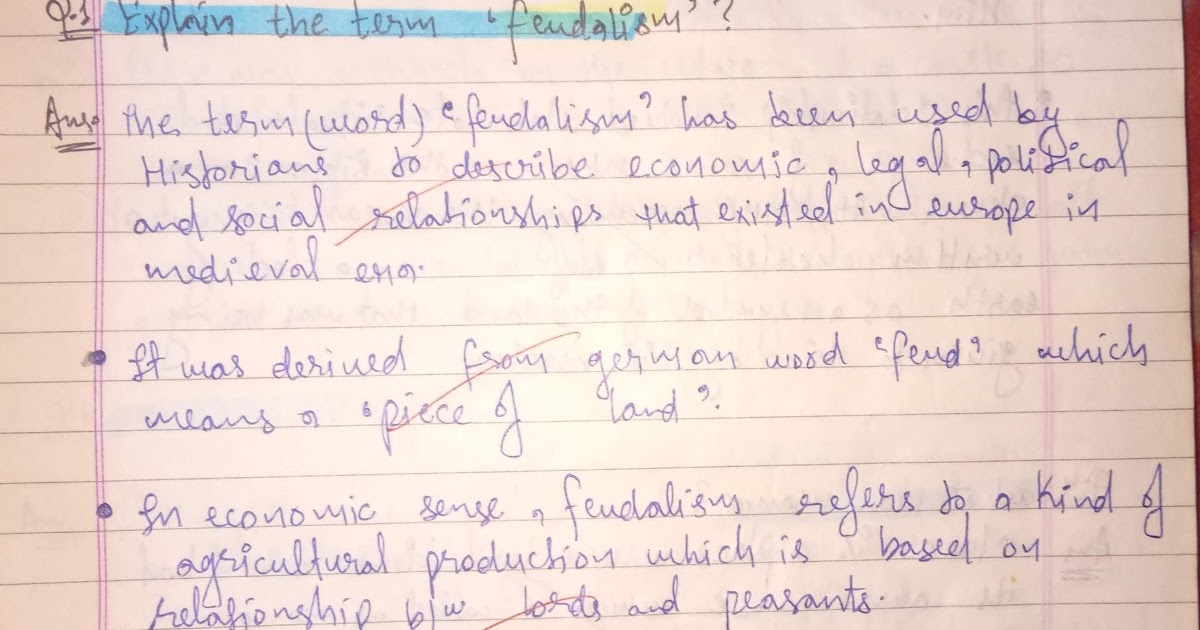 Handwritten Notes of The Three Orders - class 11th - History