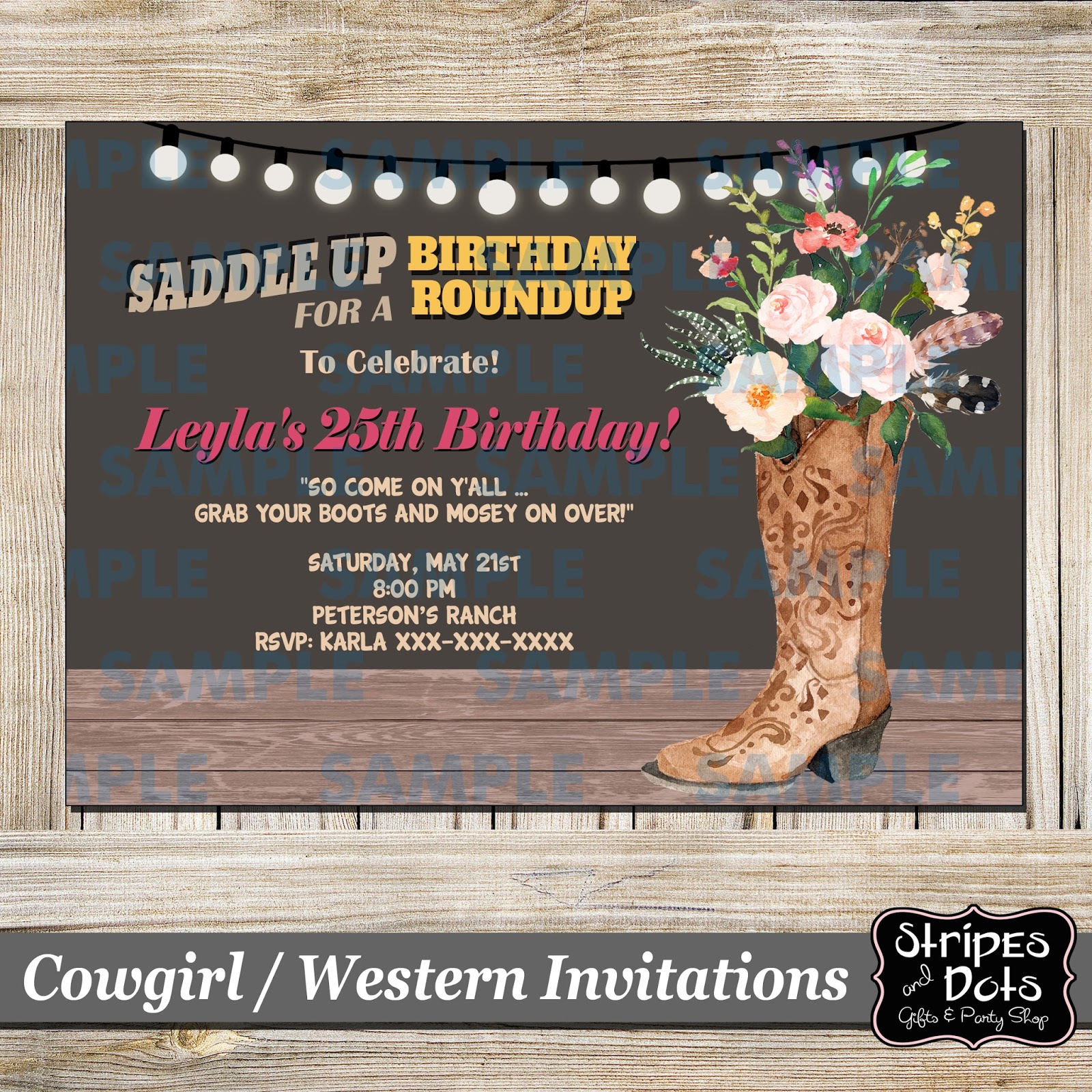 The Childrens Zone Digi Designs: Western Invitations / Cowgirl Invitations