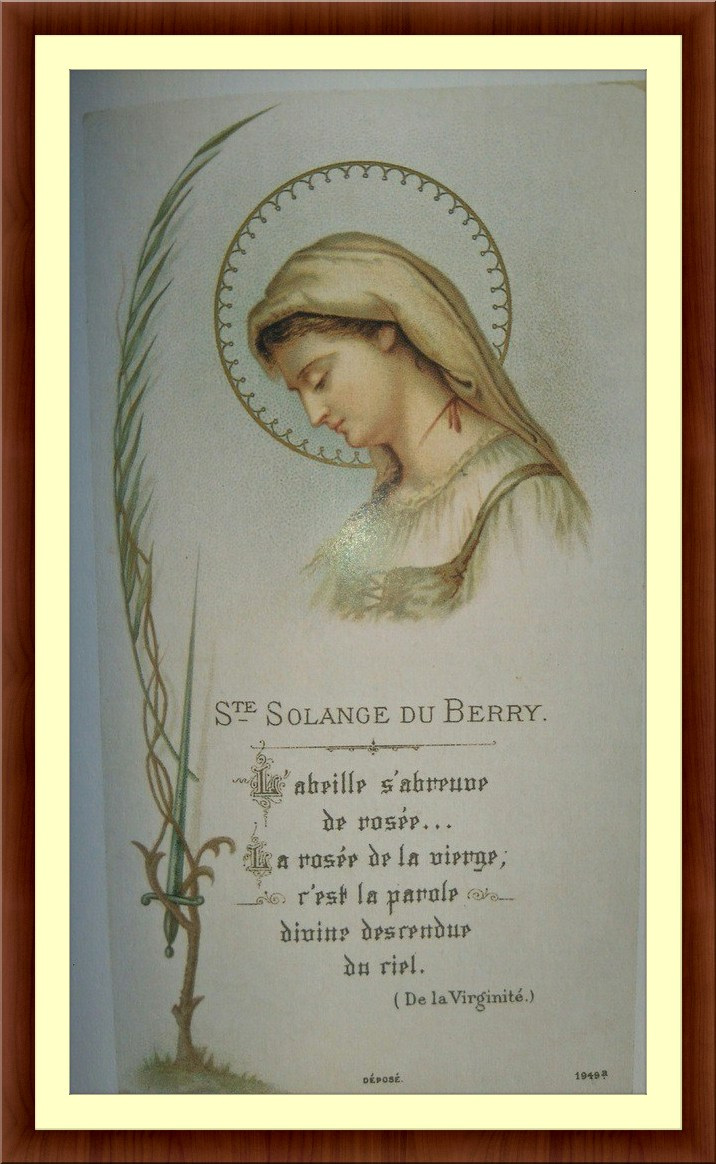 ALL SAINTS: ⛪ Saint Solange of Bourges - Virgin and Martyr