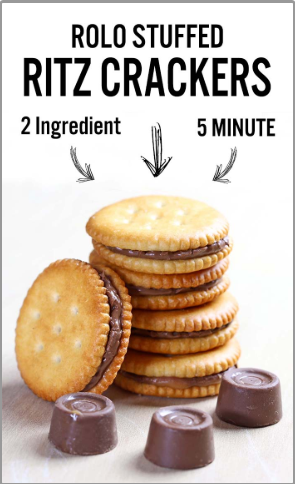 Rolo Stuffed Ritz Crackers - Happy to Eat