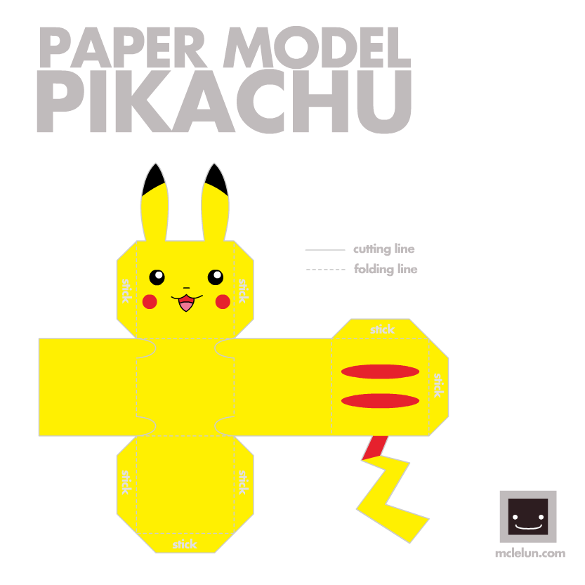 Glitter Rosa: Paper Toy Pikachu