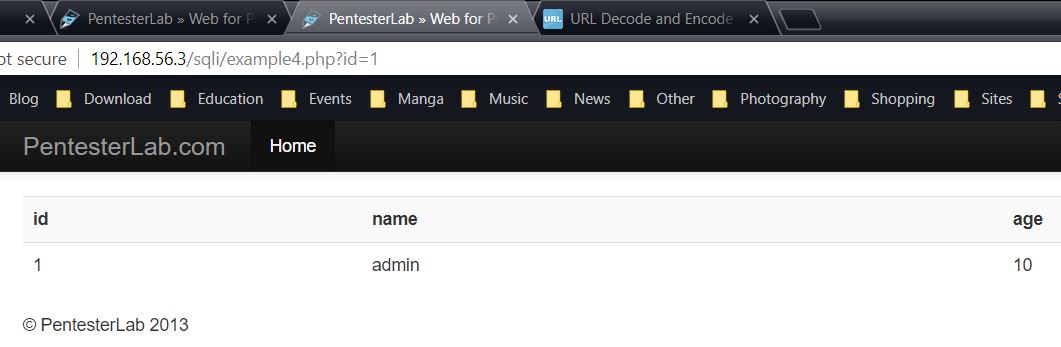 SQL Injection - [PentesterLab] Web for Pentester