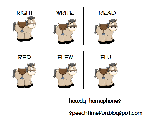 Howdy Homophones - Speech Time Fun: Speech and Language Activities