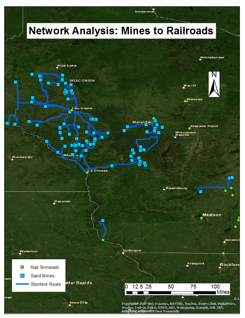 Sand Mining for Hydraulic Fracturing in Western Wisconsin: Network Analysis