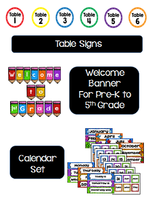 A Plus Clasroom Creations: Classroom Decor Bundle: Classic Colors