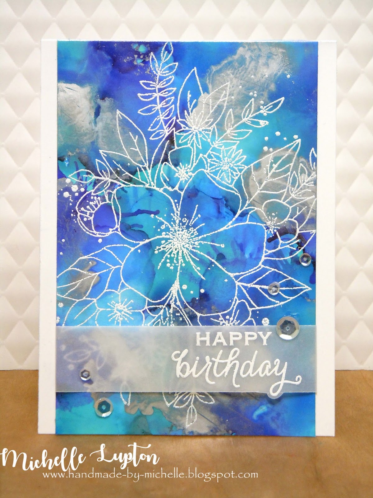 Handmade by Michelle: Alcohol ink blues